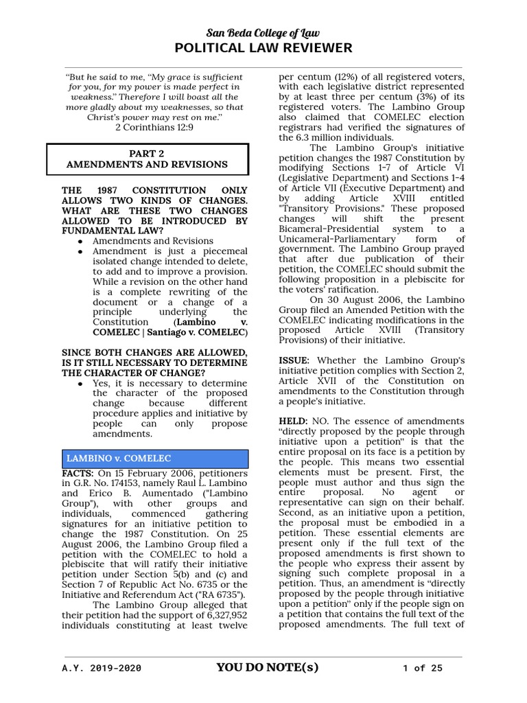 Part 2. Amendments and Revisions | PDF | Constitutional Amendment ...
