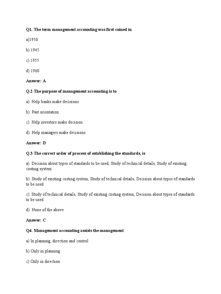 ACCOUNTING FOR MANAGEMENT MCQ | PDF | Debits And Credits | Expense