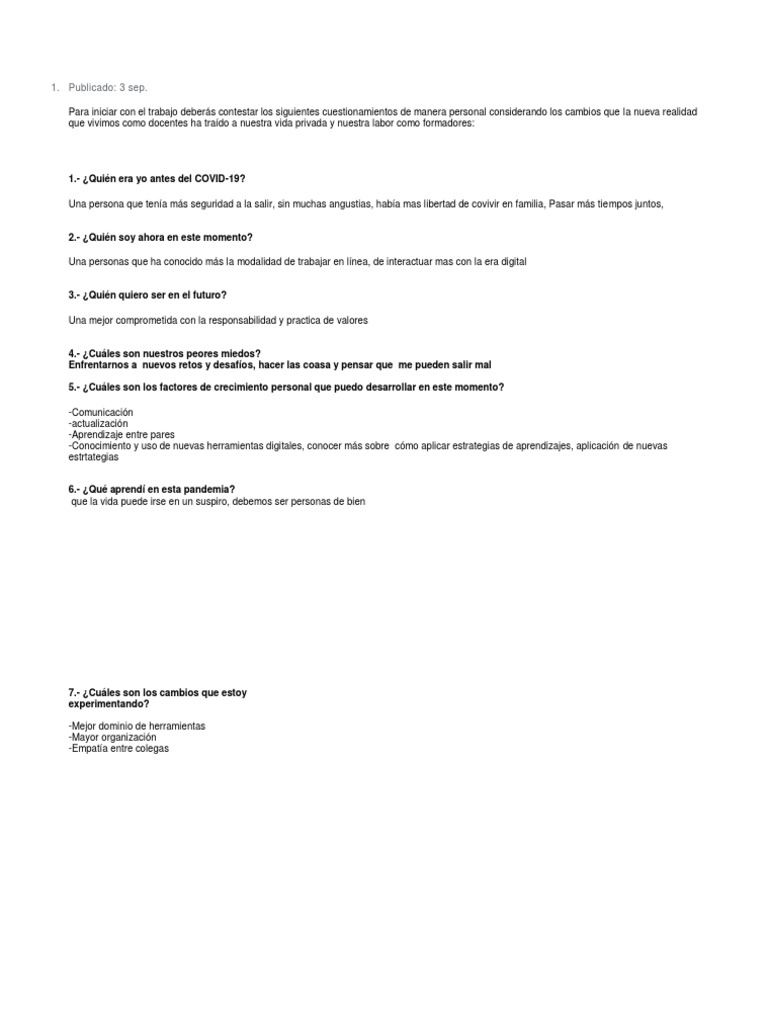 Reflexiones sobre la enseñanza post-COVID | PDF | Aprendizaje | Cognición