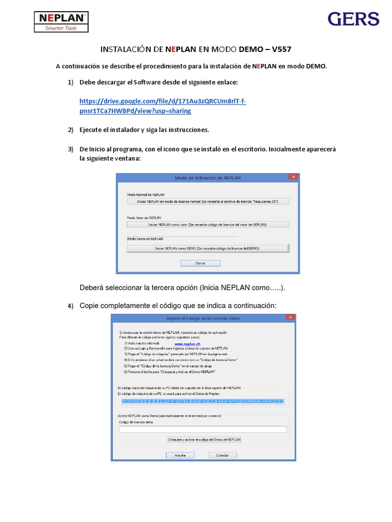Instalacion de NEPLAN en Modo DEMO-V557 | PDF