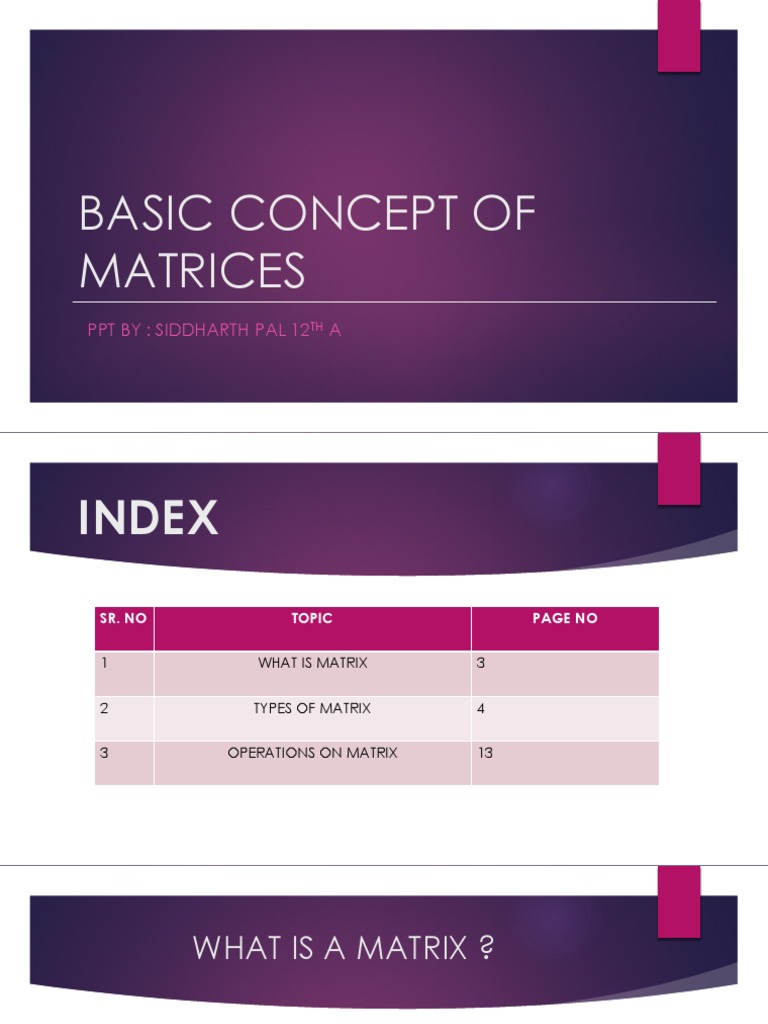 Basic Concept of Matrices | PDF | Matrix (Mathematics) | Abstract Algebra