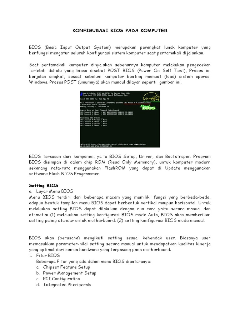 Konfigurasi Bios Pada Komputer | PDF