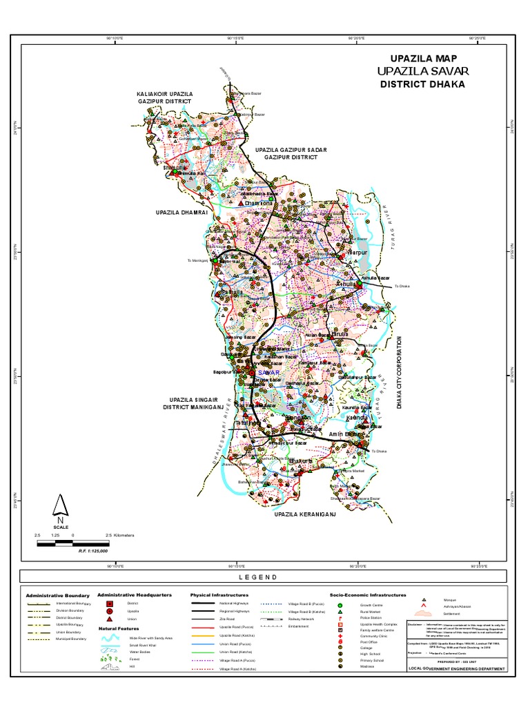 Upazila Savar: District Dhaka Upazila Map | PDF