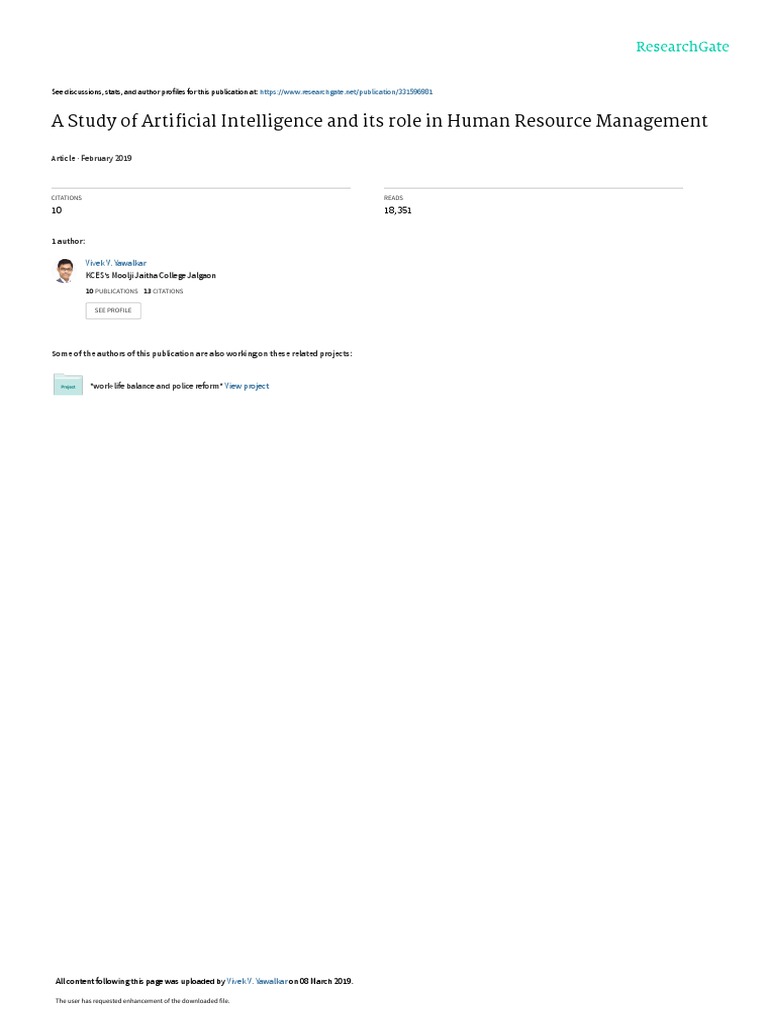 X 6 - A Study of Artificial Intelligence and Its Role in Human Resource ...