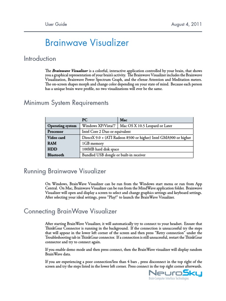 Brainwave Visualizer Users Guide | PDF | Mac Os | Microsoft Windows