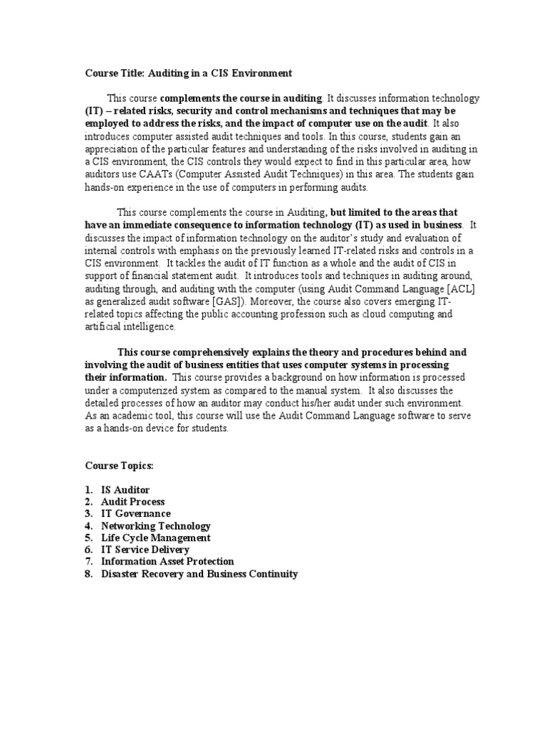 Auditing in IT Environments | PDF | Business | Computers