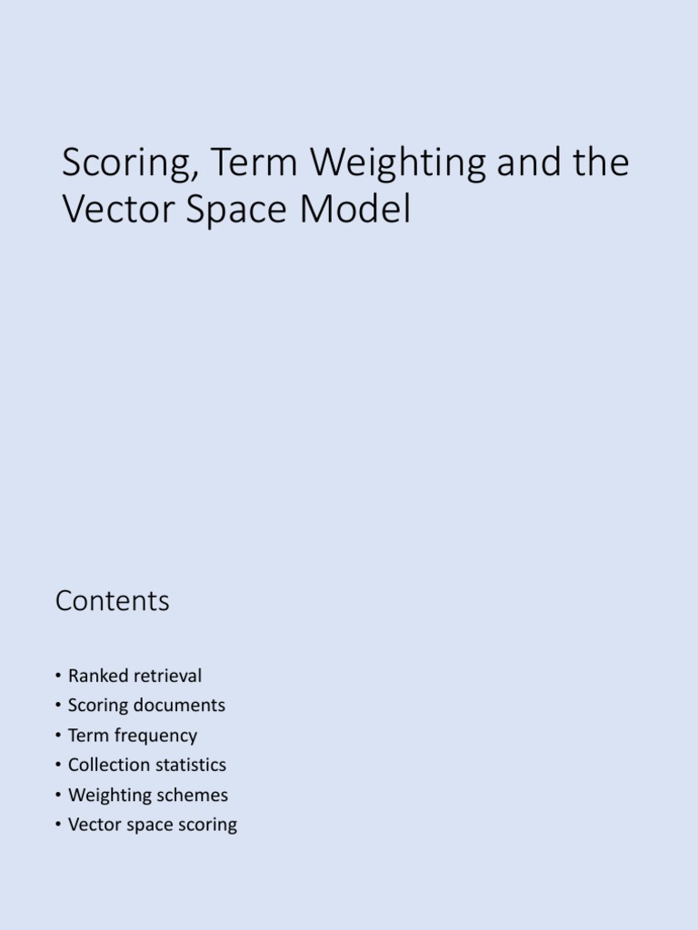 TF-IDF and Vector Space Model Explained | PDF | Mathematics | Geometry