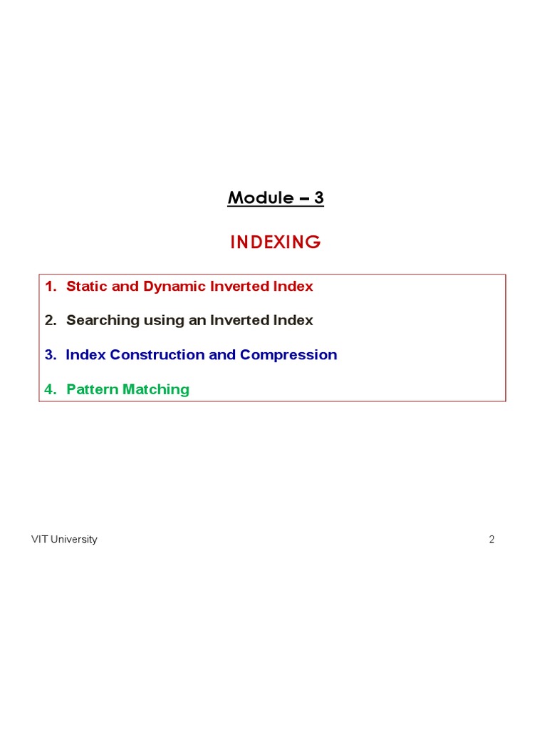 Indexing: 1. Static and Dynamic Inverted Index | PDF | Search Engine Indexing | Information ...