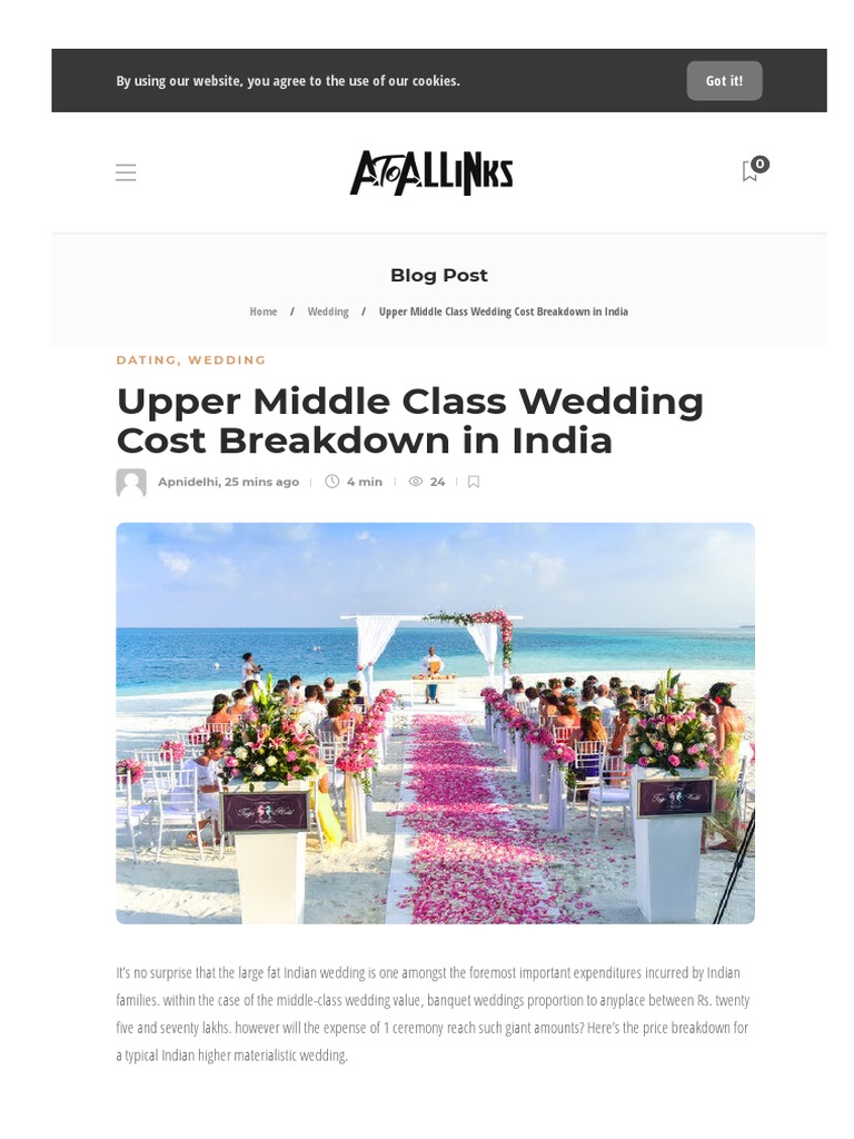 Upper Middle Class Wedding Cost Breakdown in India | PDF | Wedding ...