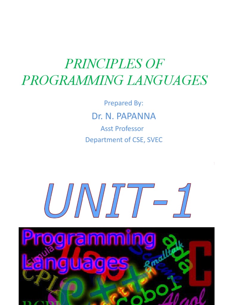 Principles of Programming Languages | PDF | Pointer (Computer ...