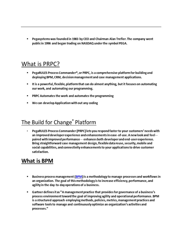 What Is PRPC?: The Build For Change Platform | PDF