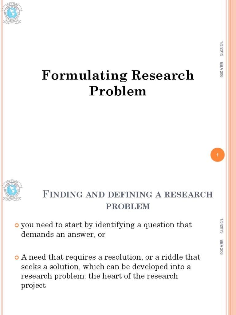 Research Process and Problem Identification & Definition | PDF ...