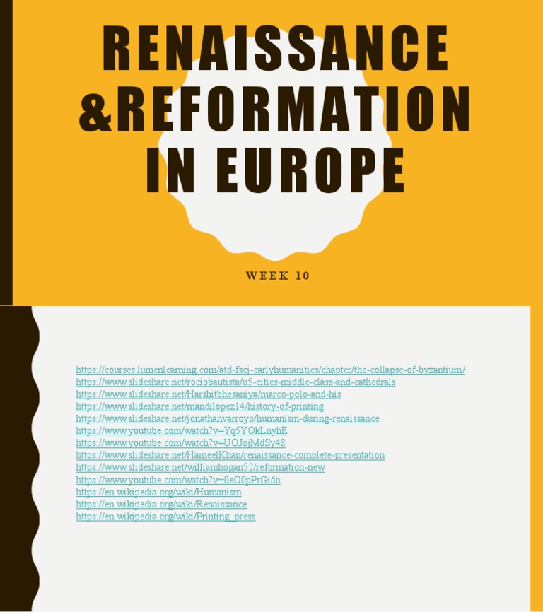 Renaissance and Reformation Overview | PDF | History