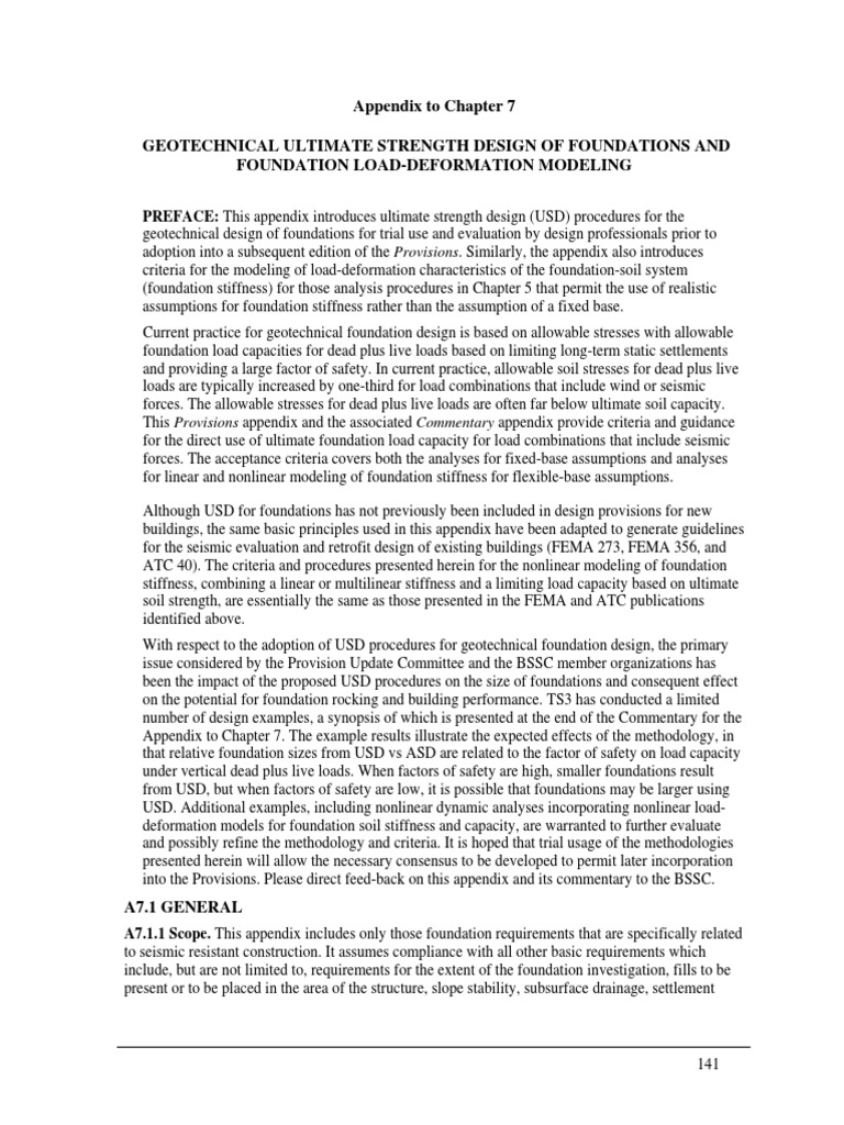Appendix To Chapter 7 Geotechnical Ultimate Strength Design of ...