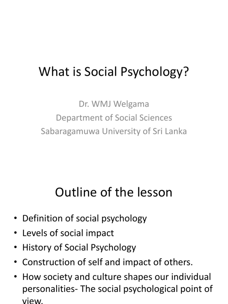 What Is Social Psychology | PDF | Social Psychology | Psychology