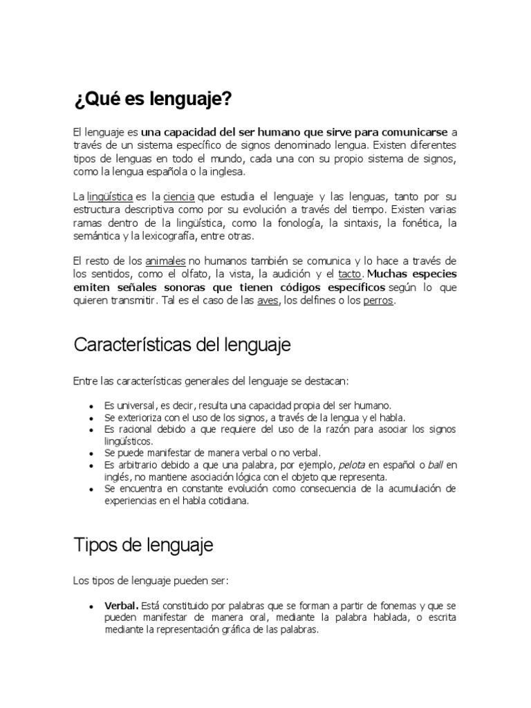 Qué Es Lenguaje | PDF | Palabra | Comunicación