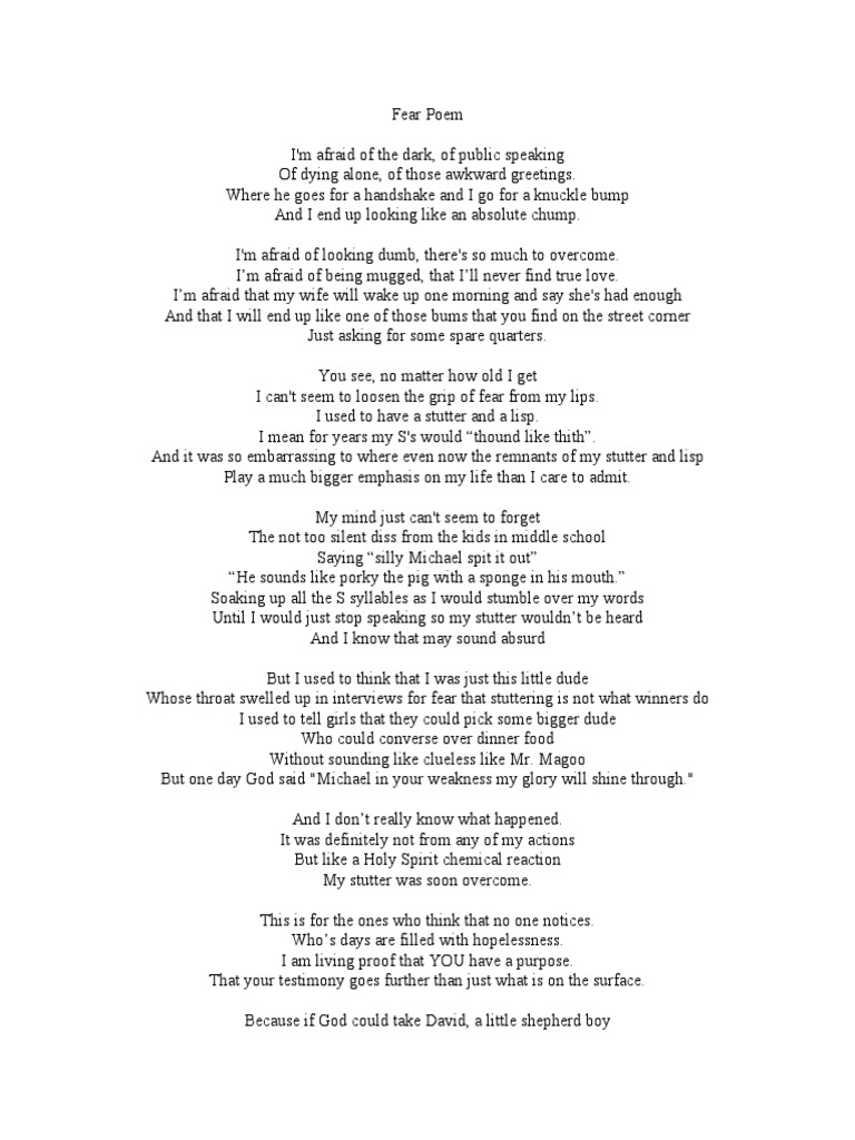 Fear Poem | PDF