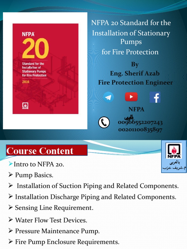 NFPA 20 Standard For The Installation of Stationary Pumps For Fire ...