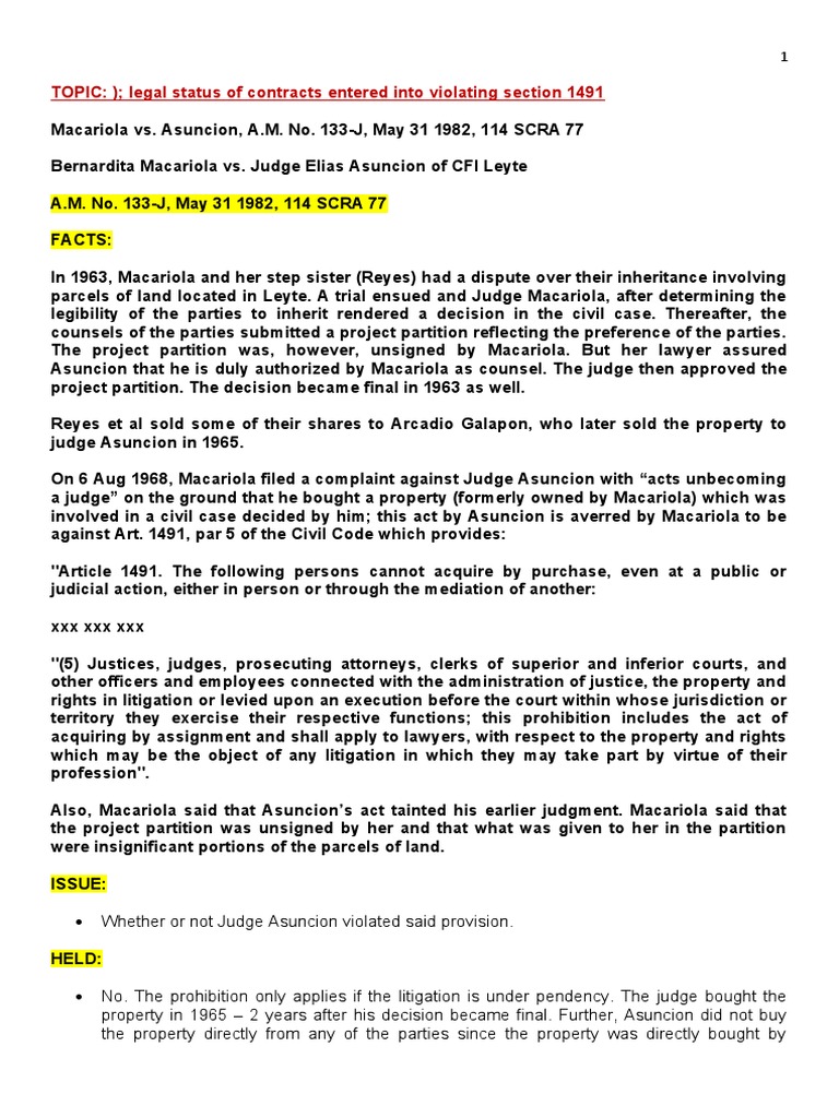 Macariola vs. Asuncion | PDF | Lawsuit | Judge