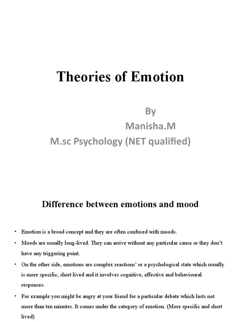 Theories of Emotion | PDF | Emotions | Cognitive Science