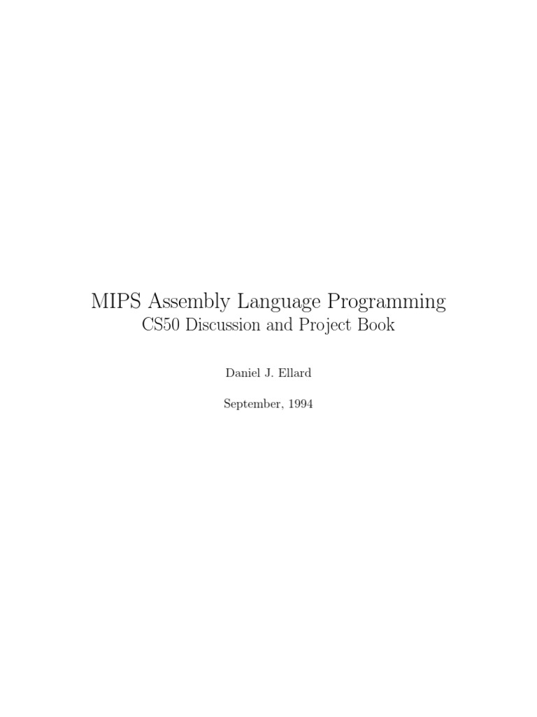 MIPS Assembly Tutorial by Daniel J Ellard | PDF | Integer (Computer Science) | Bit