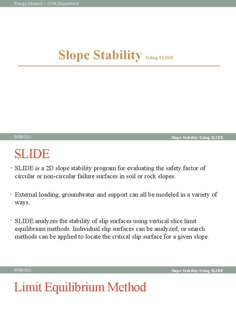 Slope Stability: Using SLIDE | PDF | Civil Engineering | Applied And ...