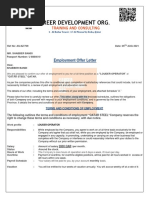 KOC Offer Letter | PDF | Labour Law | Employment