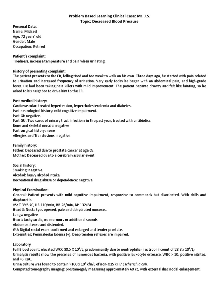 PBL Clinical Case - Fever | PDF