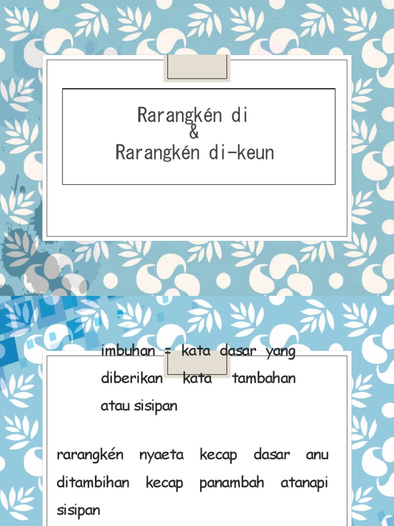 Rarangken Di-, & Rarangken Di-Keun | PDF