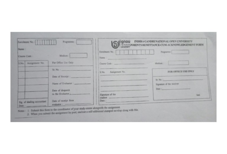 Assignment Remittance-cum-Acknowledgement Form | PDF
