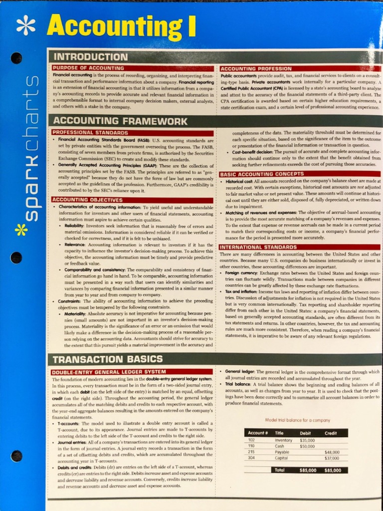 Accounting I SparkCharts | PDF