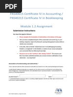 FNSACC321 - 322 - 421 Assignment Student Copy v2.2 | PDF | Debits And ...