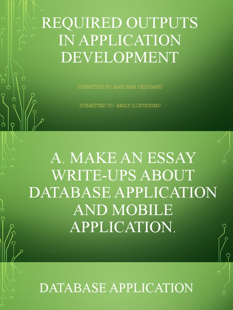 Required Outputs in Application Development | PDF | Application ...
