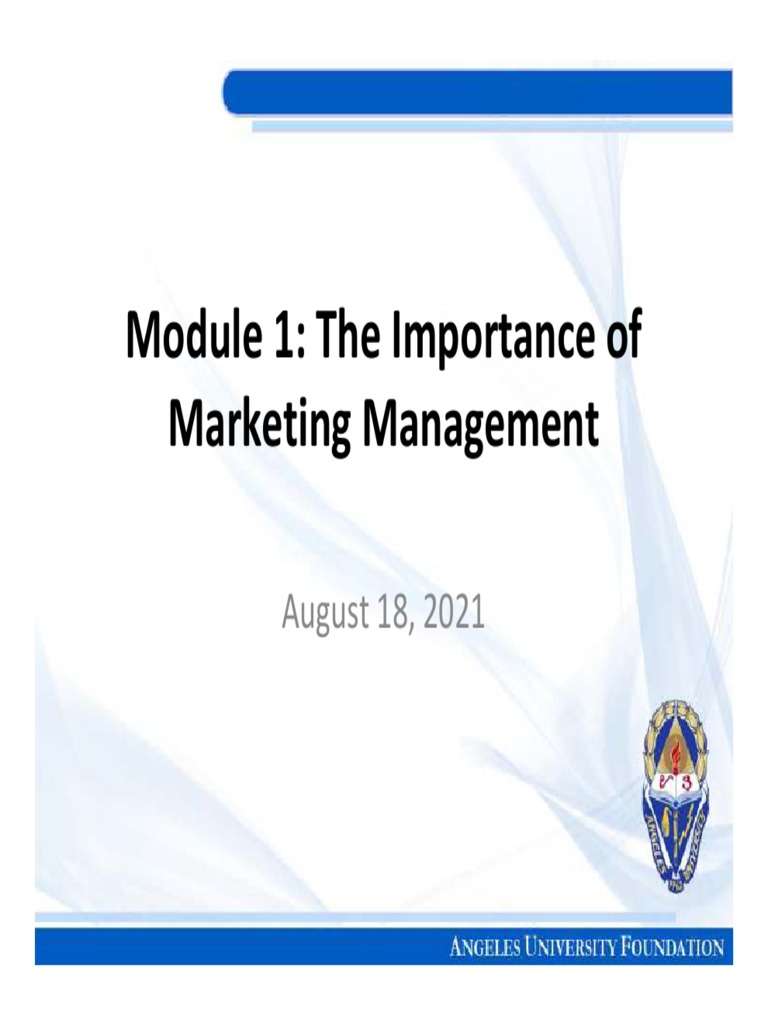 Module 1 The Importance of Marketing Management | PDF | Marketing | Demand