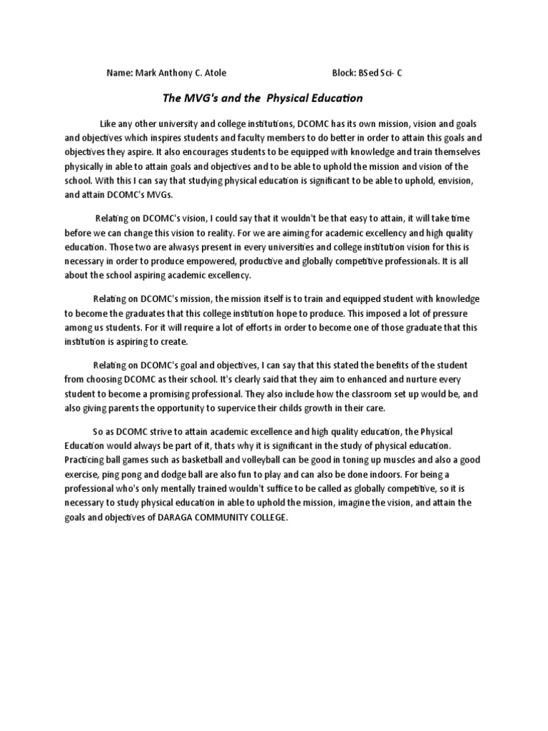 The MVG's and The Physical Education | Download Free PDF | Physical ...