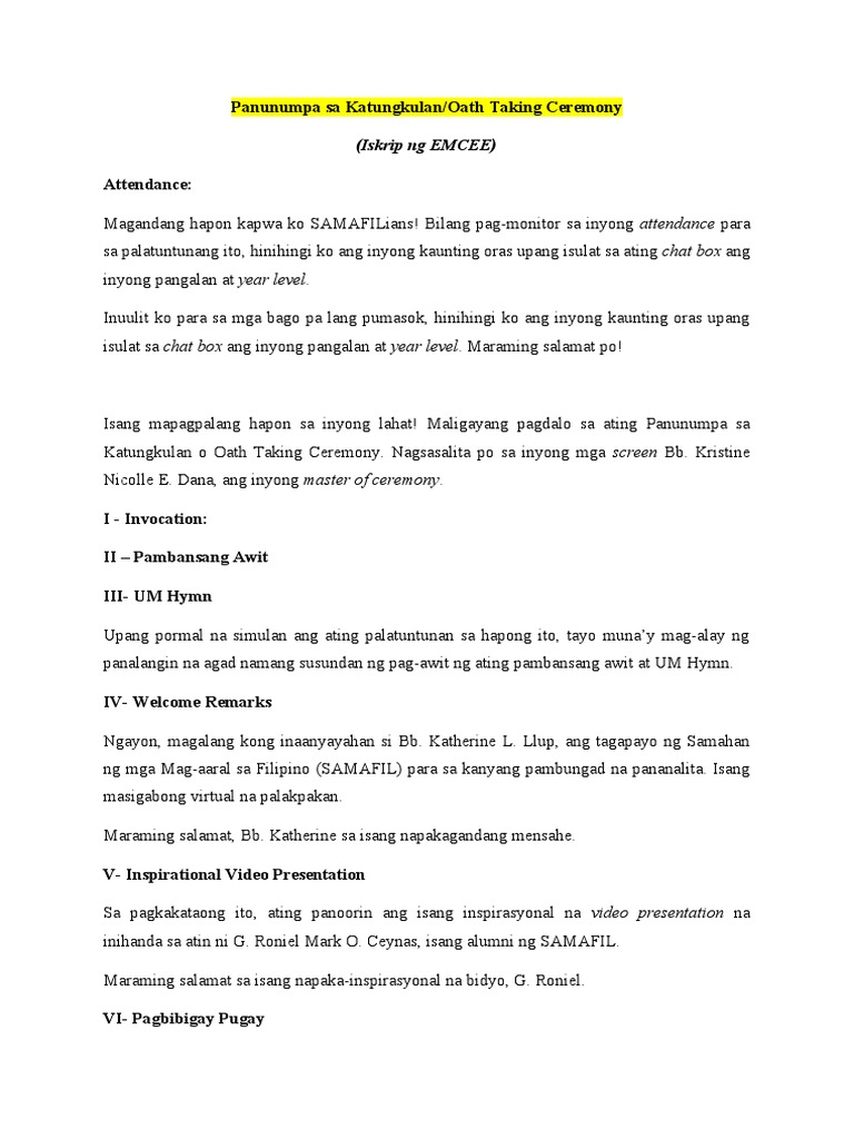 Panunumpa Sa Katungkulan | PDF