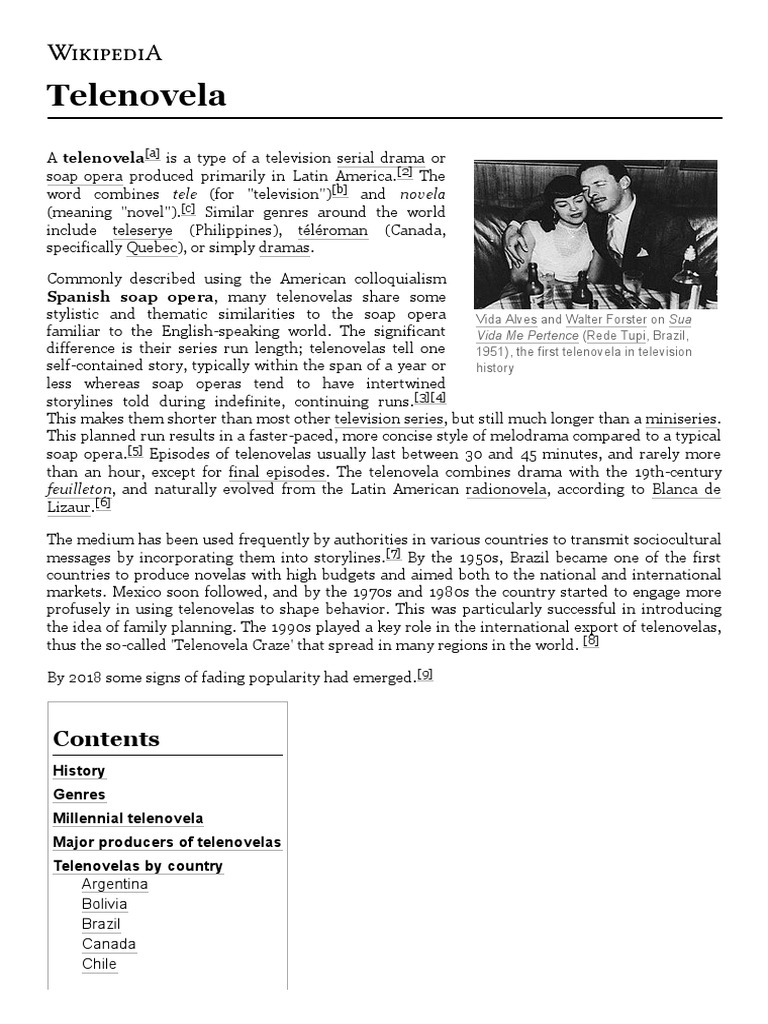 Telenovela: Spanish Soap Opera, Many Telenovelas Share Some | PDF ...