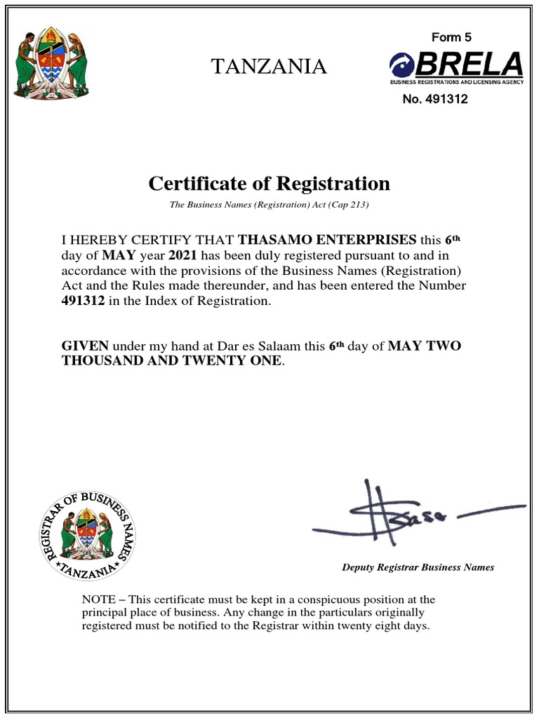 Business Registration Notice | PDF