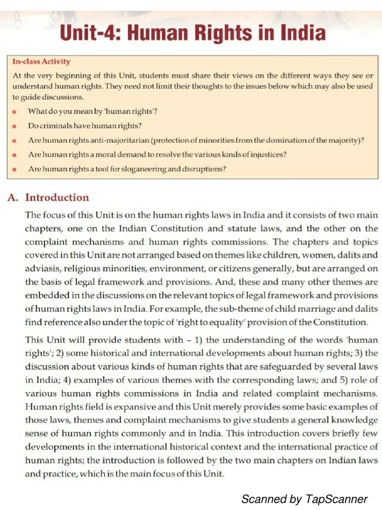 Human Rights (Class 12) | PDF
