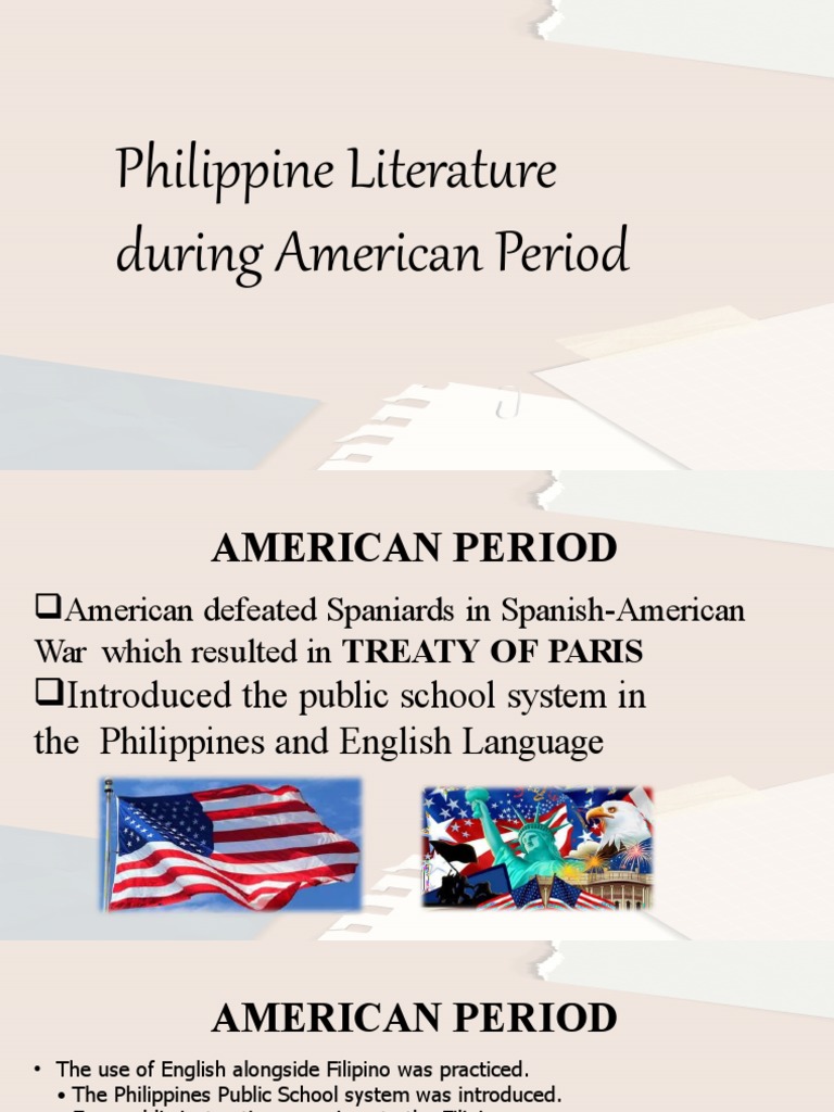 Philippine Literature During American Period | PDF | Philippines | Poetry