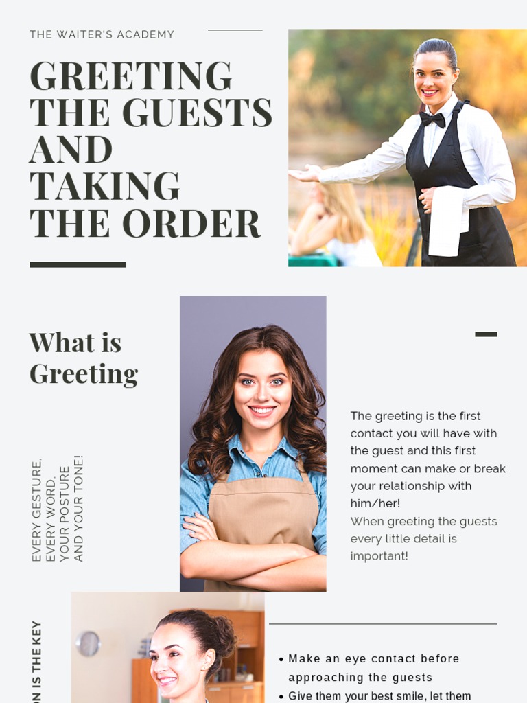 Mastering Guest Greetings and Orders | PDF | Waiting Staff | Menu