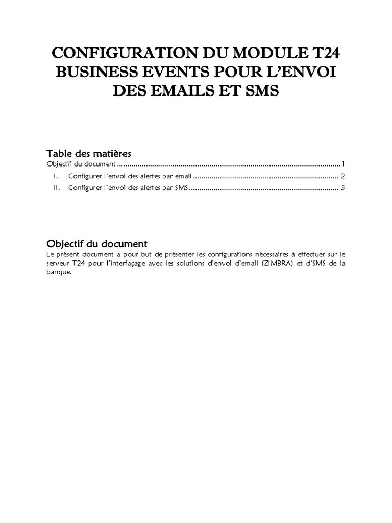 Guide Configuration Module t24 Business Events | PDF | Fichier ...