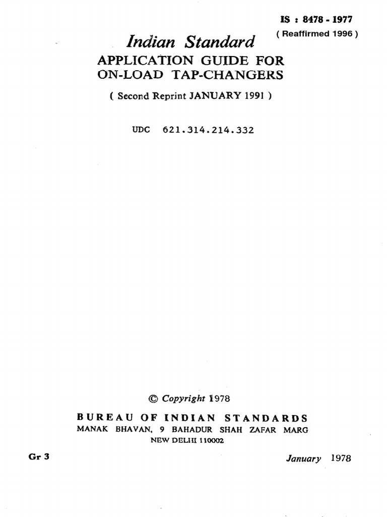 Fdocuments - in Is 8478 | PDF | Transformer | Electrical Engineering