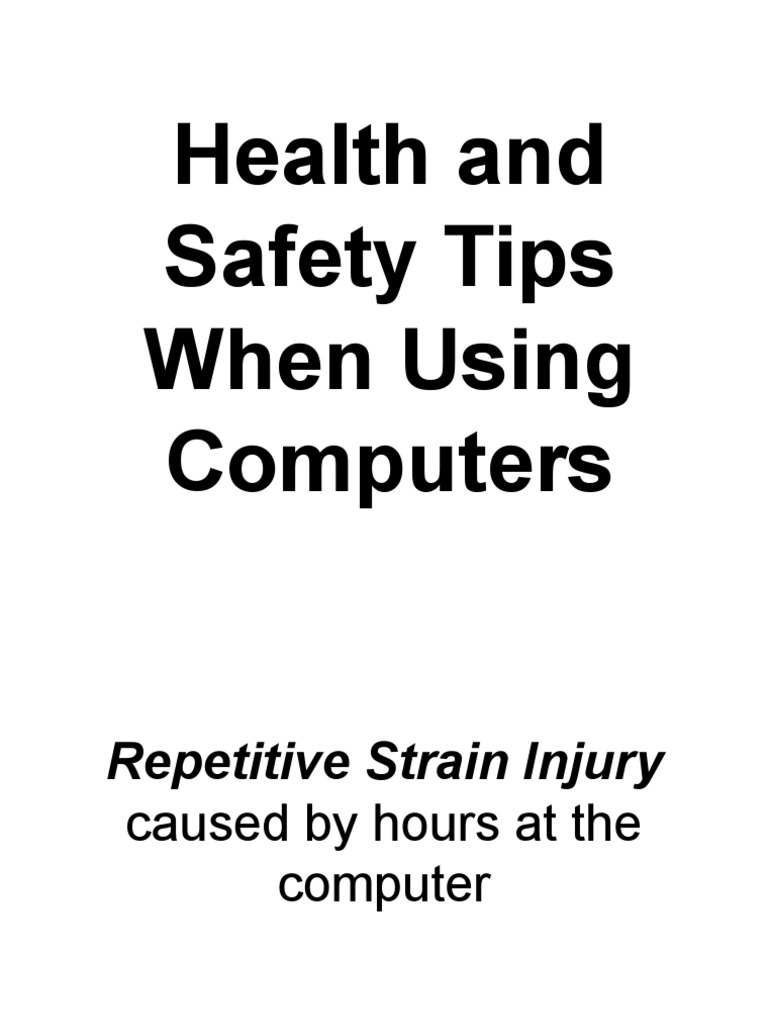 Health and Safety Tips When Using Computers | PDF