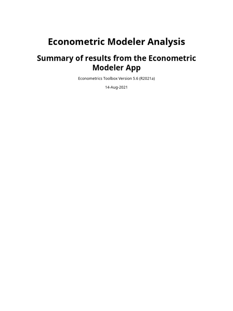 Econometric Model - MATLAB | PDF | P Value | Time Series