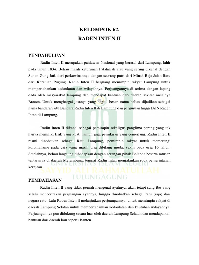 Essai Raden Inten II | PDF