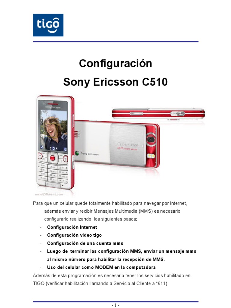 Sony Ericsson C510 | PDF | Servicio de Mensajes Multimedia | Servidor proxy