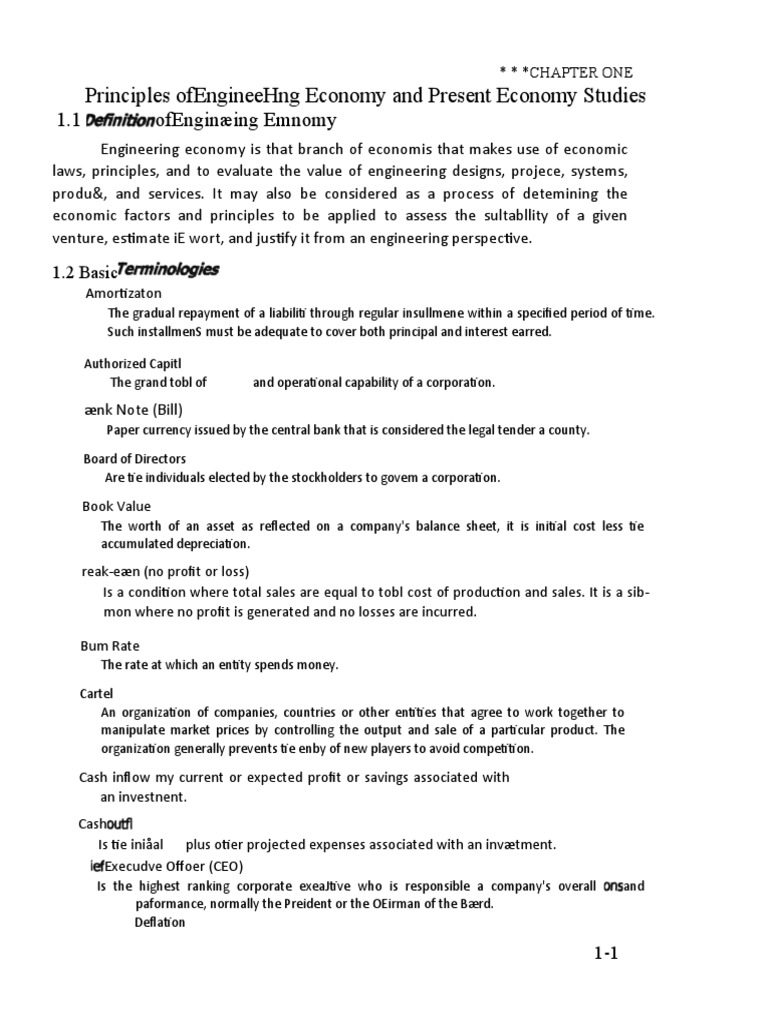 Principles Ofengineehng Economy and Present Economy Studies: 1.1 ...