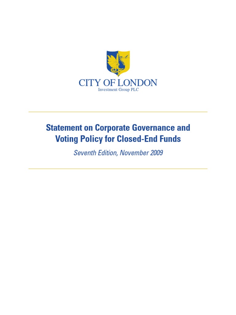 City of London: Statement On Corporate Governance and Voting Policy For ...