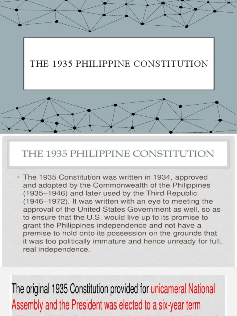The 1935 Philippines Constitution | PDF